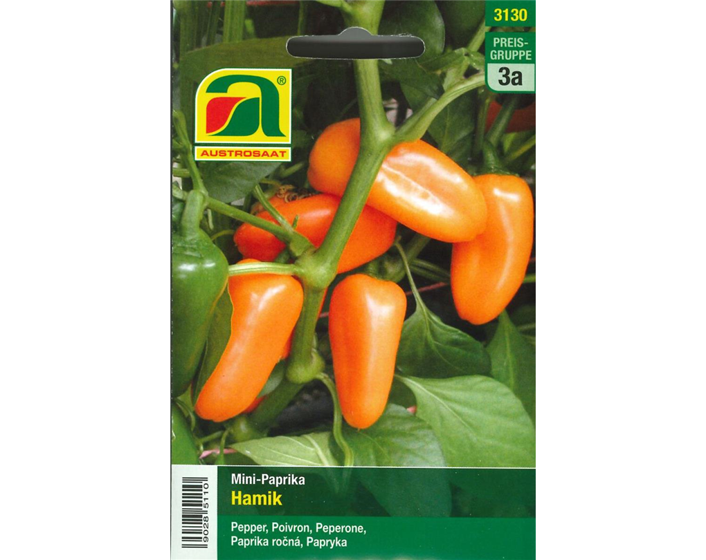 Mini-Paprika 'Hamik', Capsicum annuum 'Hamik' - Seebauer