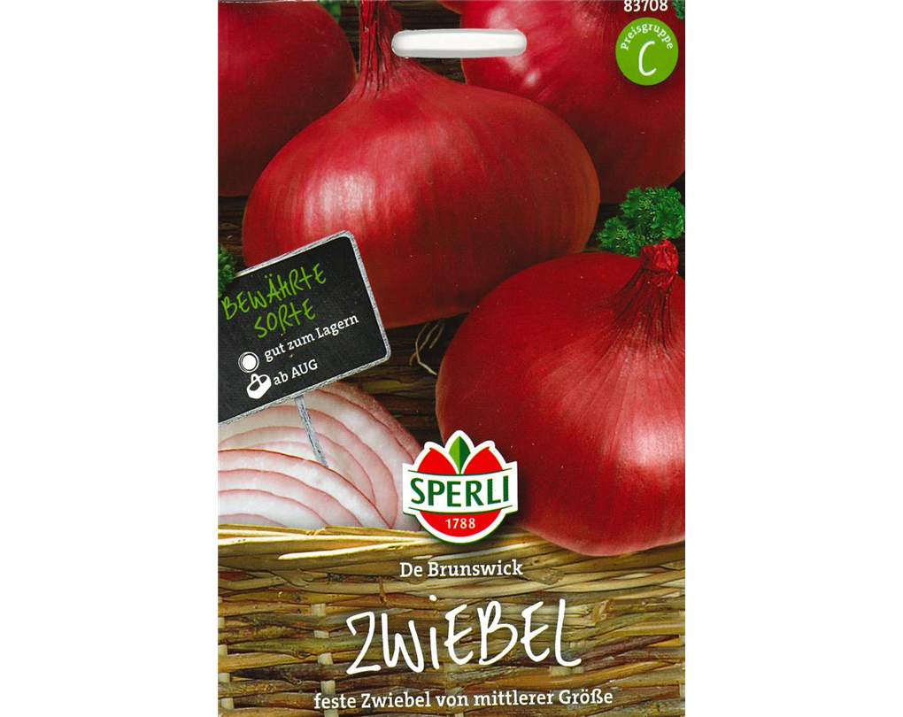 Zwiebel 'De Brunswick', Allium cepa 'De Brunswick' rot - Seebauer